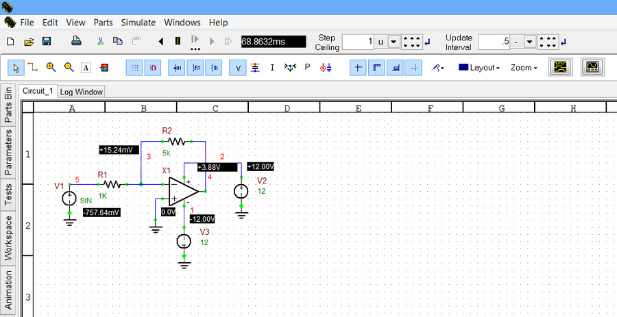 Running Live Simulations with Circuit Animation or Virtual Instruments ...